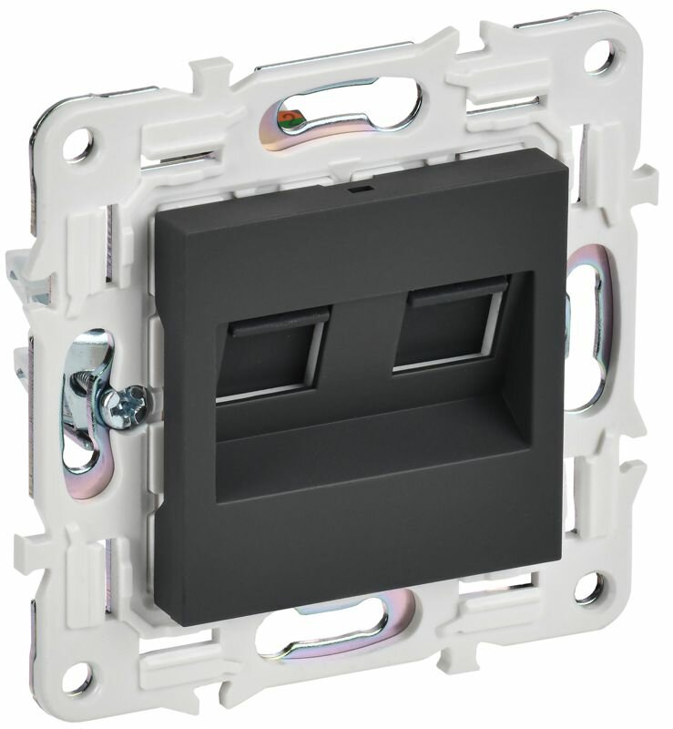 Розетка компьютерная двойн. RJ45 кат.5E SKANDY SK-K03G графит IEK SK-K20-1-K53