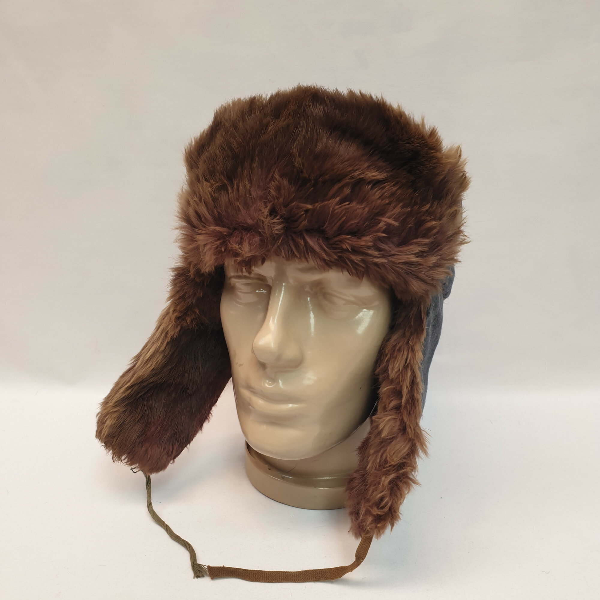 Шапка ушанка, обхват головы 55 см. Винтаж СССР
