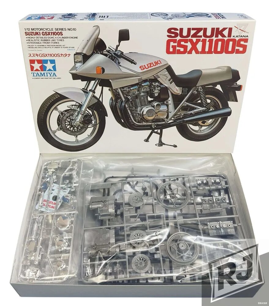 Tamiya Мотоцикл Suzuki GSX1100S Katana, 1/12 Сборная модель мотоцикла Белый/Серый
