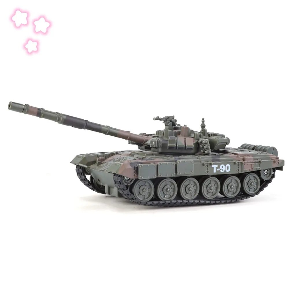 Масштабная модель 1:24 Т-90 основной боевой танк, металлическая коллекционная игрушка (Россия)