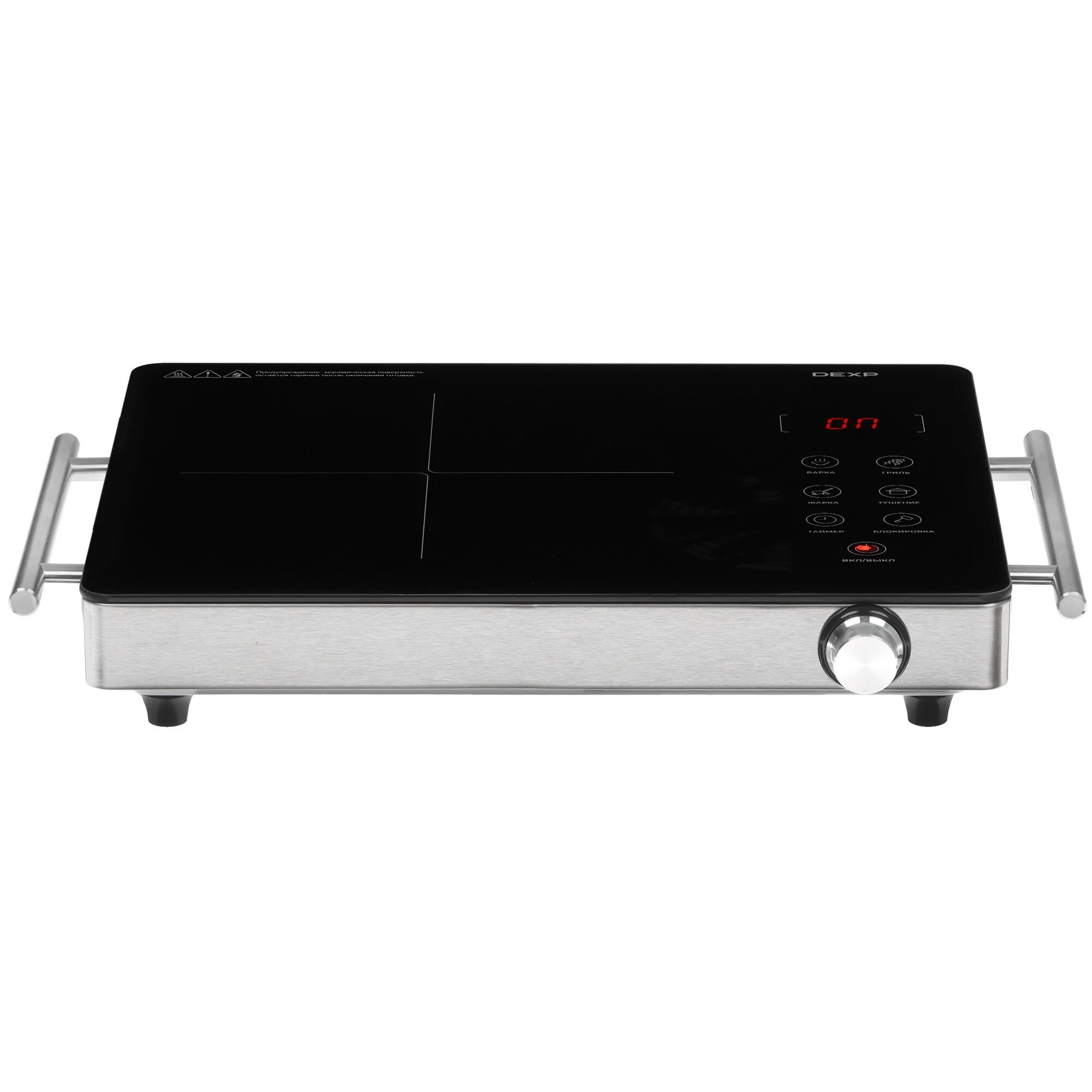 Плита DEXP IRC-2000SS, стеклокерамическая рабочая поверхность, электрическая духовка, черный