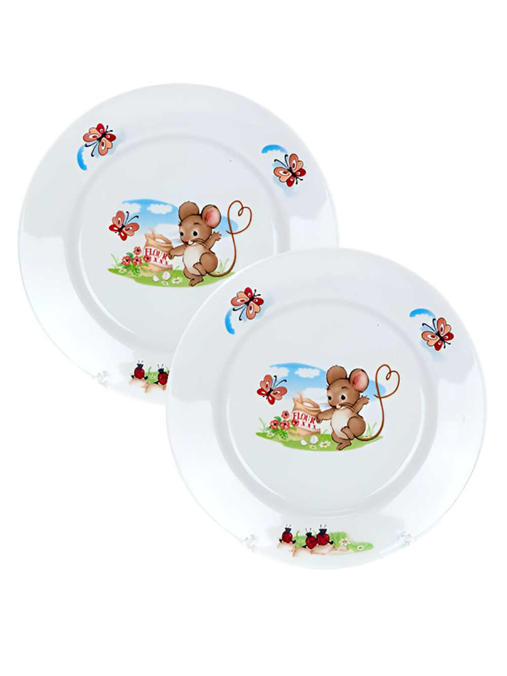 Набор тарелок мелких 200 мм, "Мышата" гладкий край, Дулево 2 шт.