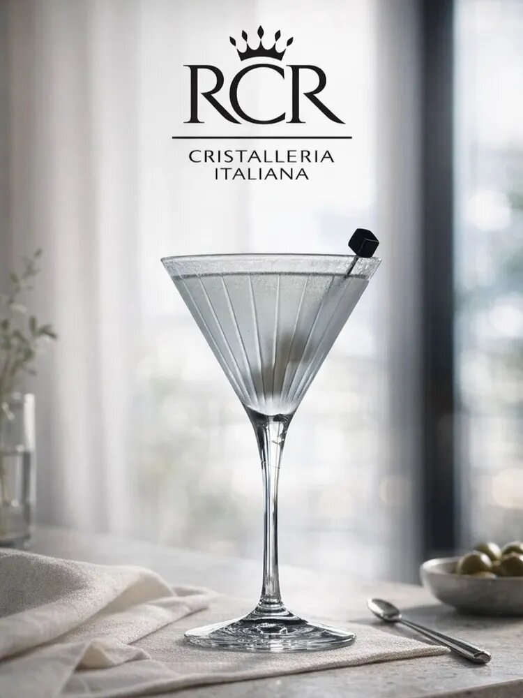 Бокалы для коктейлей, подарочный набор RCR "Style TimeLess" 2 шт, 210 мл. Хрустальное стекло. Италия