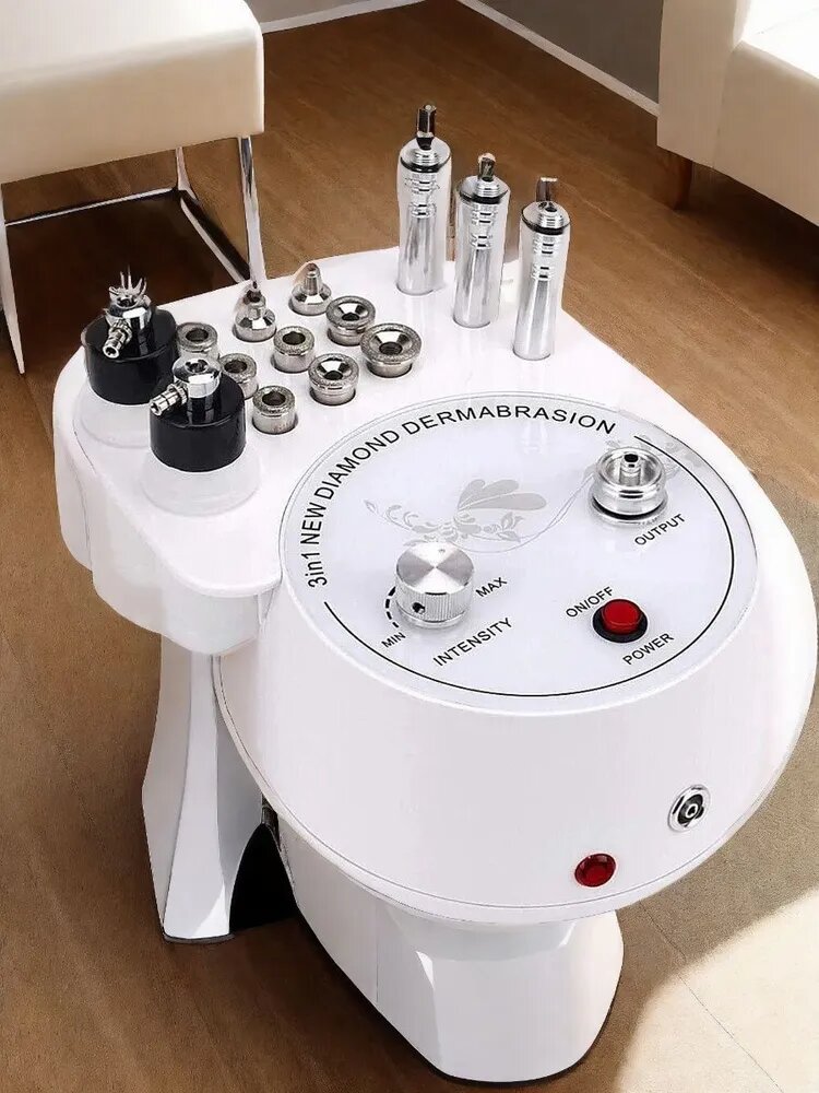 Косметологический комбайн 3 в 1 для алмазной дермабразии, вакуумного массажа и газожидкостного пилинга