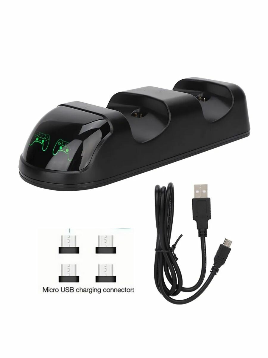 Зарядная станция с индикацией для 2-х геймпадов Sony Playstation 4 PS4 Dualshock 4