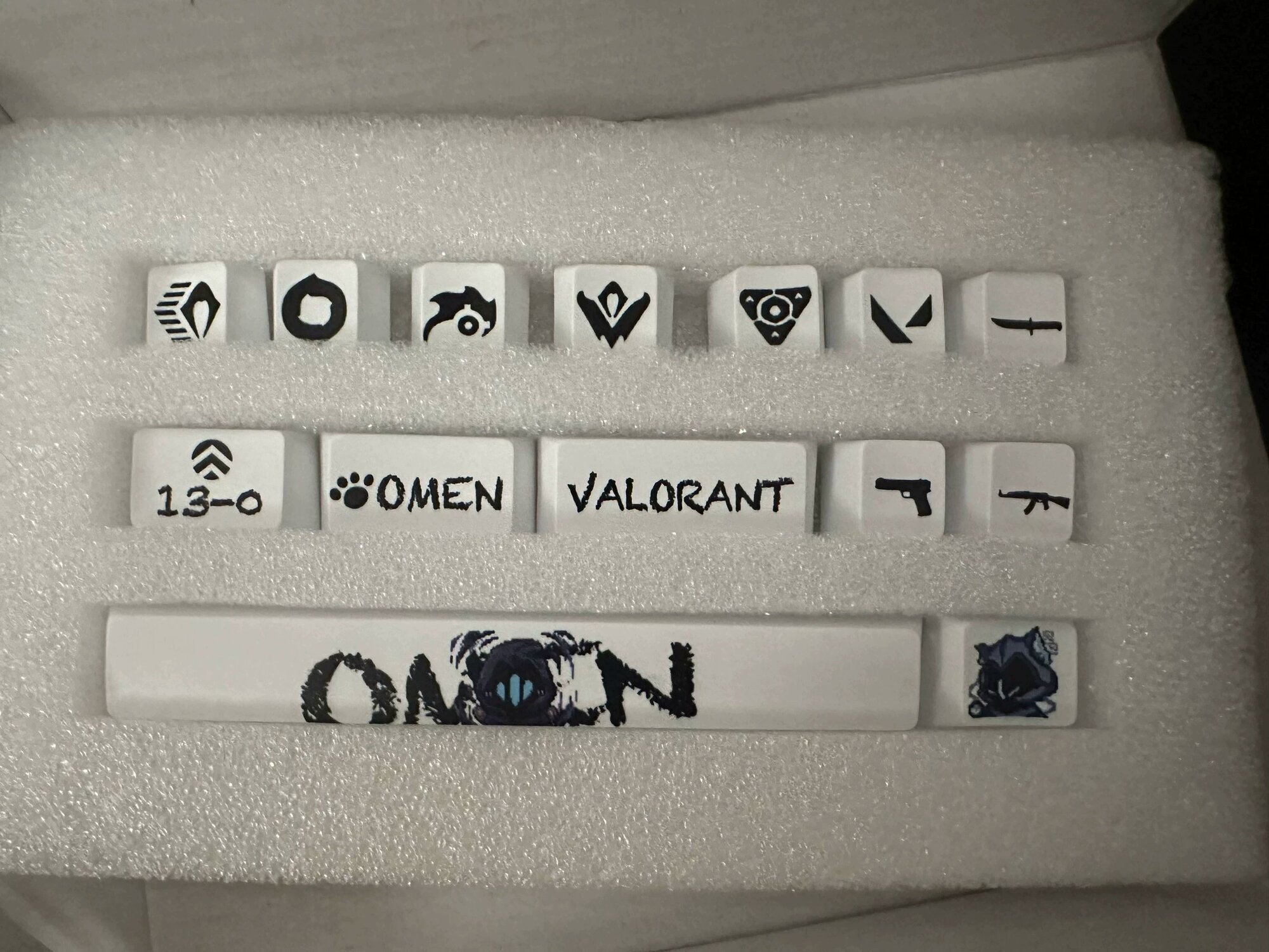 Кейкап Valorant Fearless Contract OMEN Shadow, материал PTB, пятисторонняя сублимация, Wooting Shadow 14-клавишная