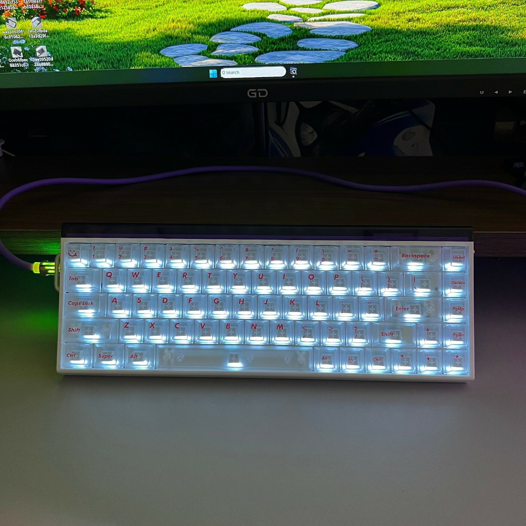 Матовые полупрозрачные белые кейкапы для Wooting EZ60MADE68, Hero68, ND63, Night Demon, с магнитными переключателями