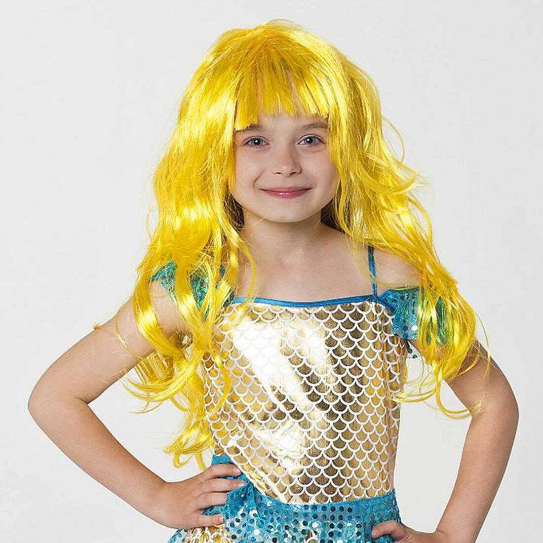 Парик русалки ЛАС играс, искусственный волос, длина 60 см, цвет желтый