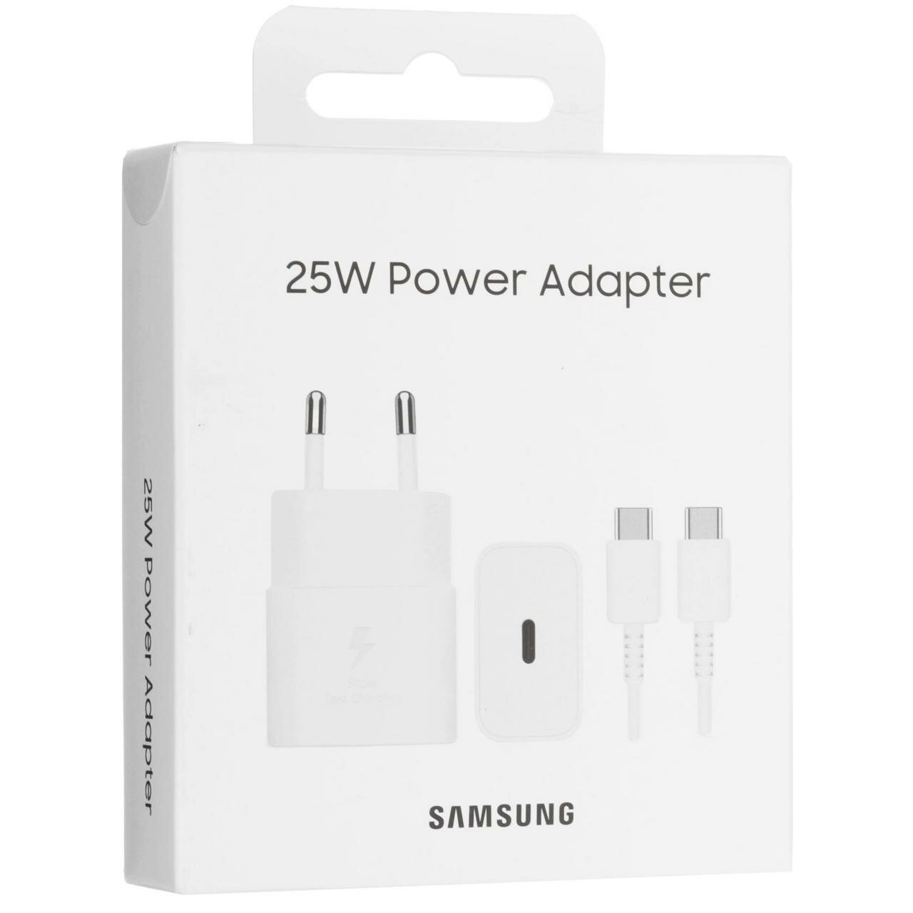 Сетевое зарядное устройство Samsung 25W с кабелем и функцией быстрой зарядки, USB-C, EP-T2510, белый