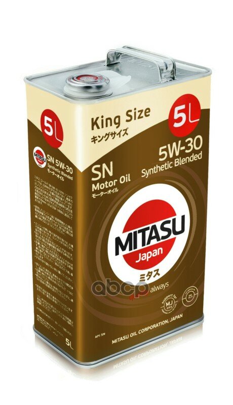 MITASU MITASU 5W30 5L масло моторное MOTOR OIL SN/SP API SN/SP ILSAC GF-6A Synthetic Blended шт.
