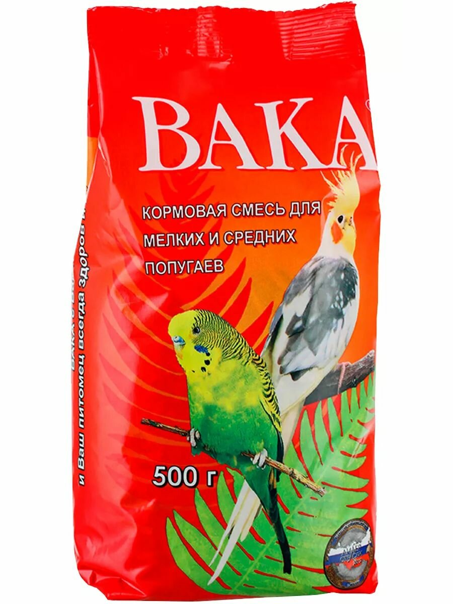 Вака корм для мелких и средних попугаев 500г