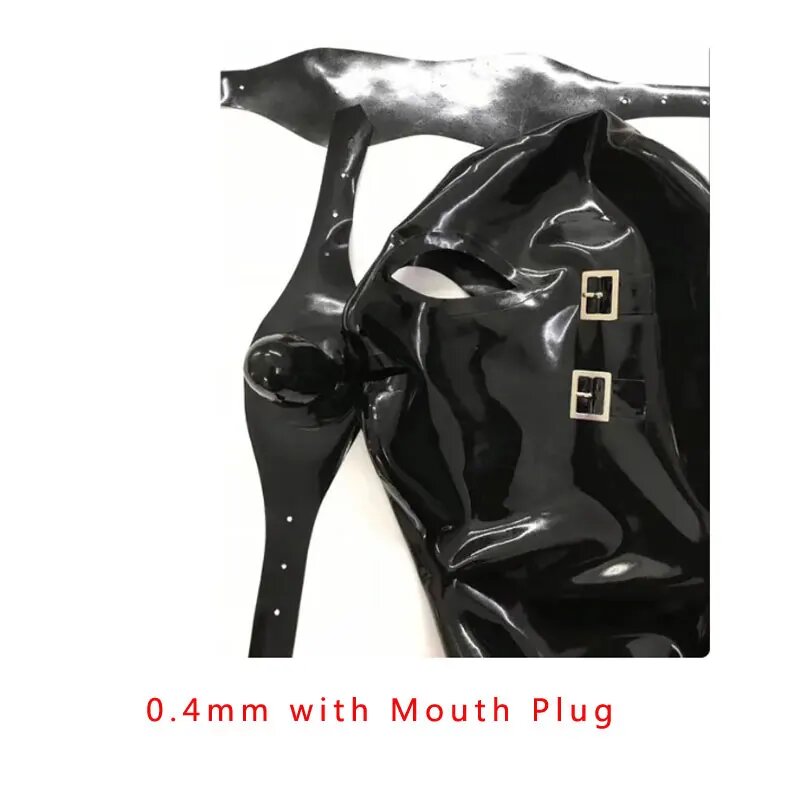 Латексный комбинезон, сексуальные фетиш-капюшоны, 100% натуральный латекс, с Черный, S, Style 9