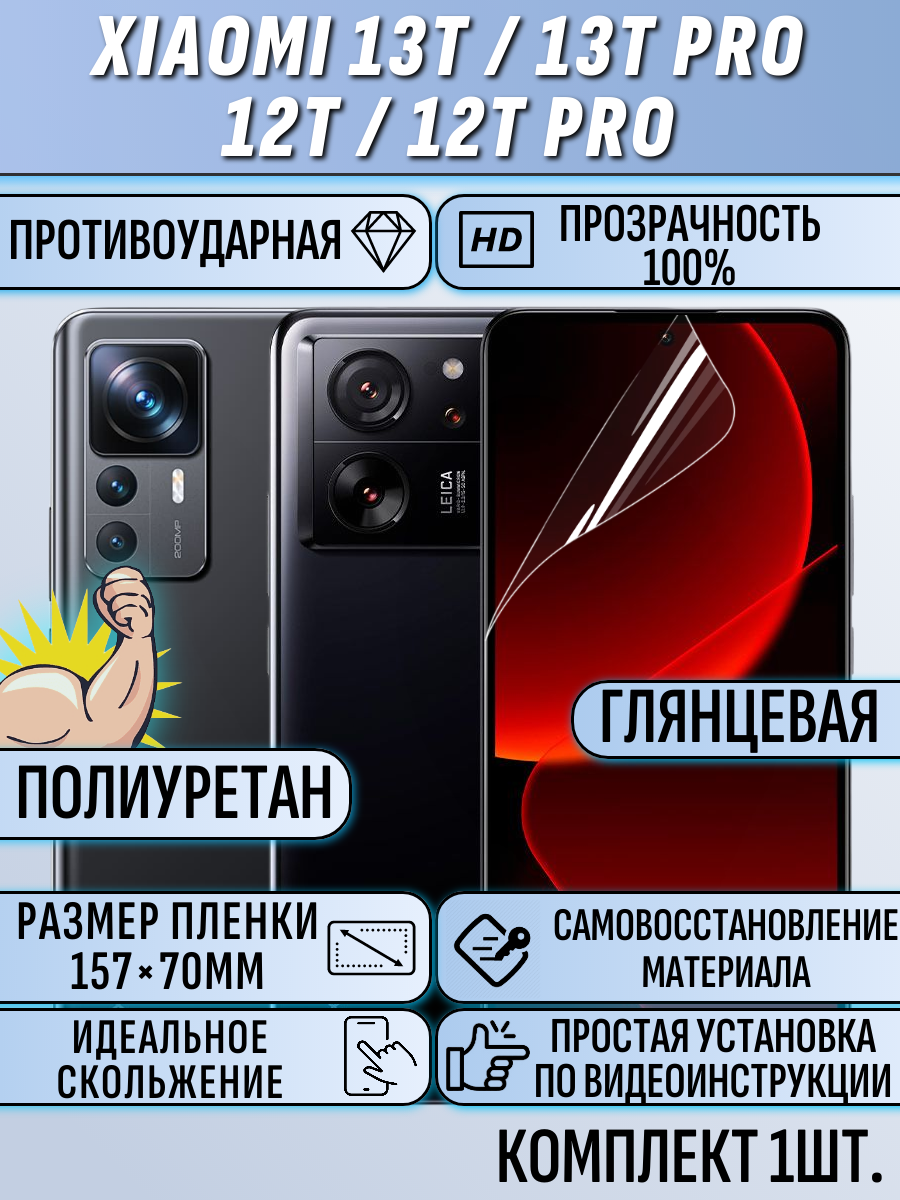 Гидрогелевая пленка Xiaomi 13t / ксиоми 13t глянцевая