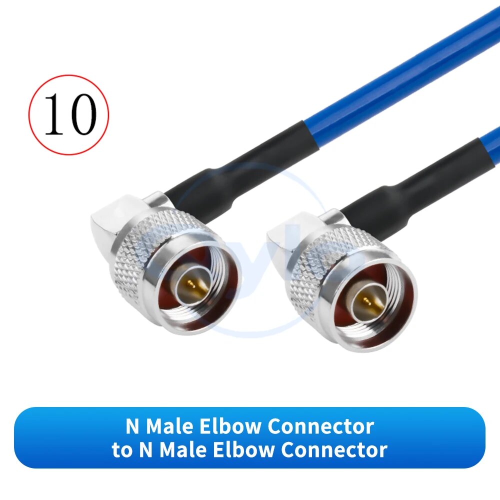 Гибкий RF кабель N-N RG142 синего цвета (1 шт.) 0.5m, 10