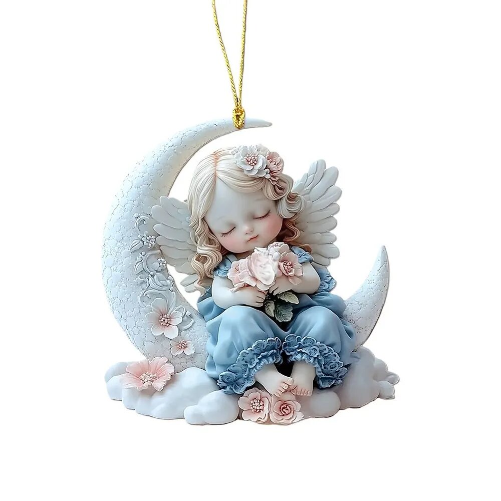 Лунный ангел-младенец с крыльями-F338 1