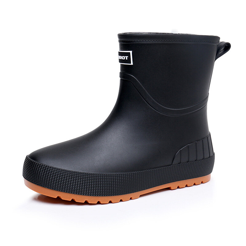 Модные женские резиновые сапоги, нескользящие водонепроницаемые туфли до середины икры, женские сапоги для воды, резиновые сапоги, женские короткие резиновые туфли. Размер обуви. EU:40