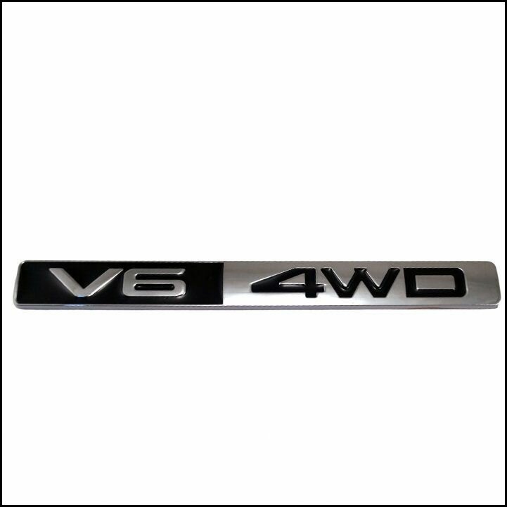 Наклейка шильдик на авто V6 4WD