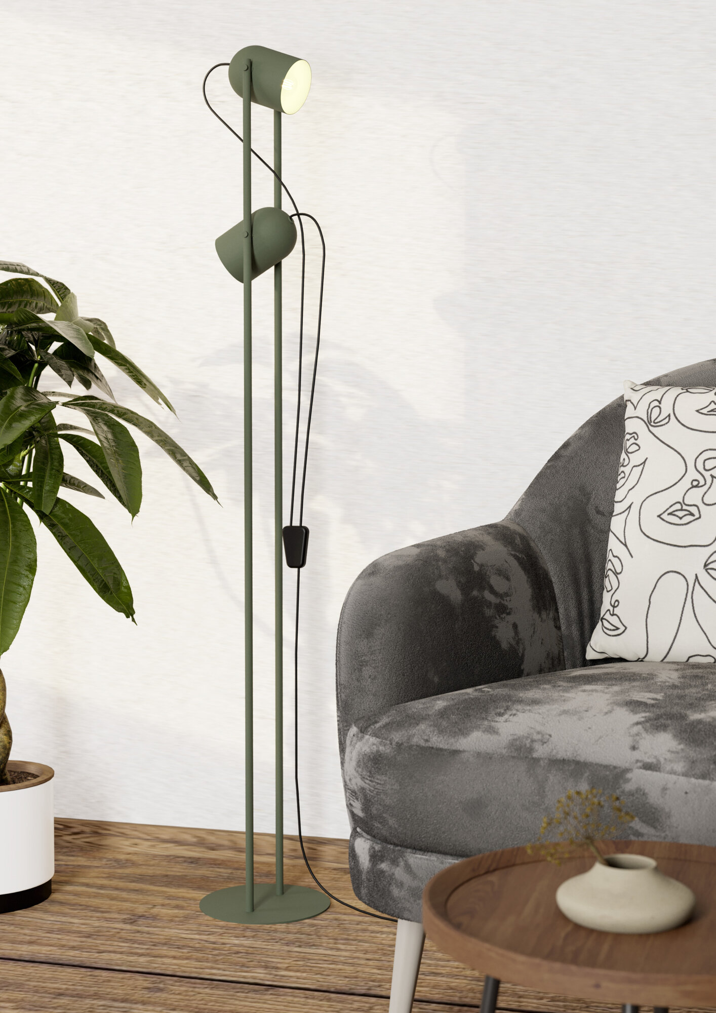 Торшер EGLO TILSTON, 2 лампы, цоколь E14, мощность 8 Вт, высота 142,6 см, IP20