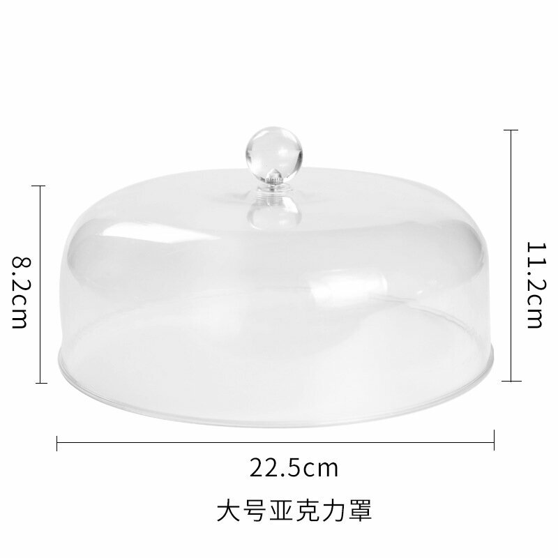 Стеклянная крышка для подноса для тортов, прозрачная крышка для демонстрации, акриловая крышка для закусок, крышка для хранения продуктов, пылезащитная крышка, крышка для фруктовницы.