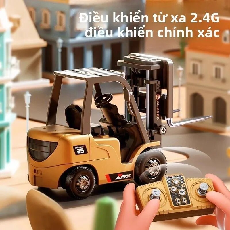 Мини-погрузчик с дистанционным управлением из сплава, настольный, для подъёма грузов, радиоуправляемый, инженерный, маленький автомобиль, детский, для мальчиков, игрушечный штабелер