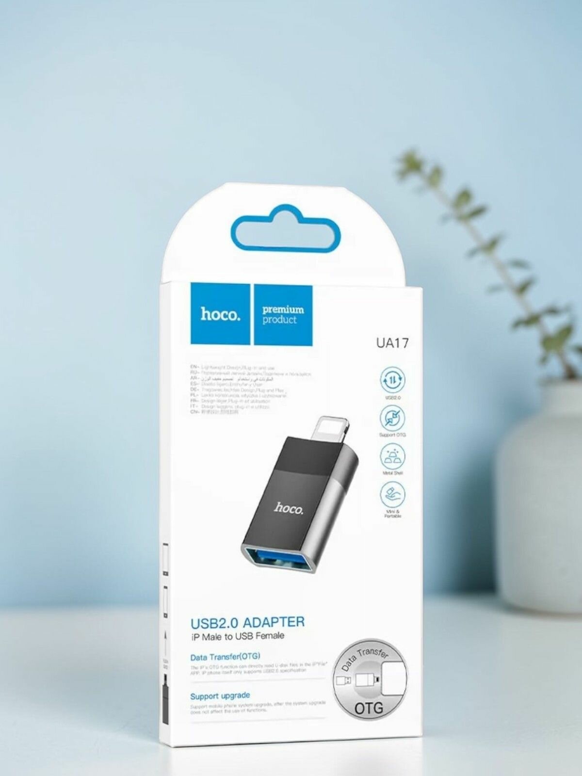 Переходник Type-A to Lightning Hoco UA17