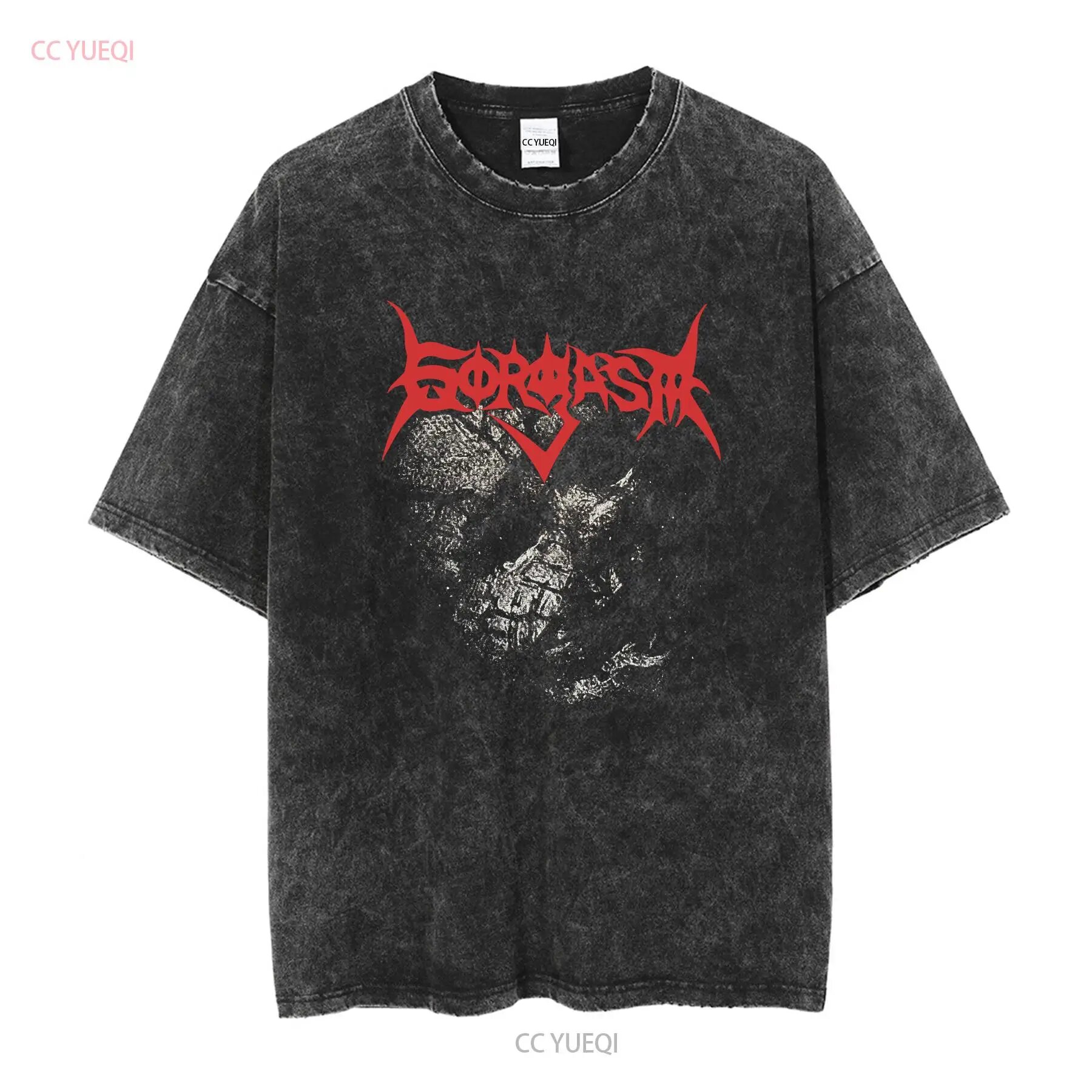 Футболка CC YUEQI Gorgasm черная, L, Wash Black