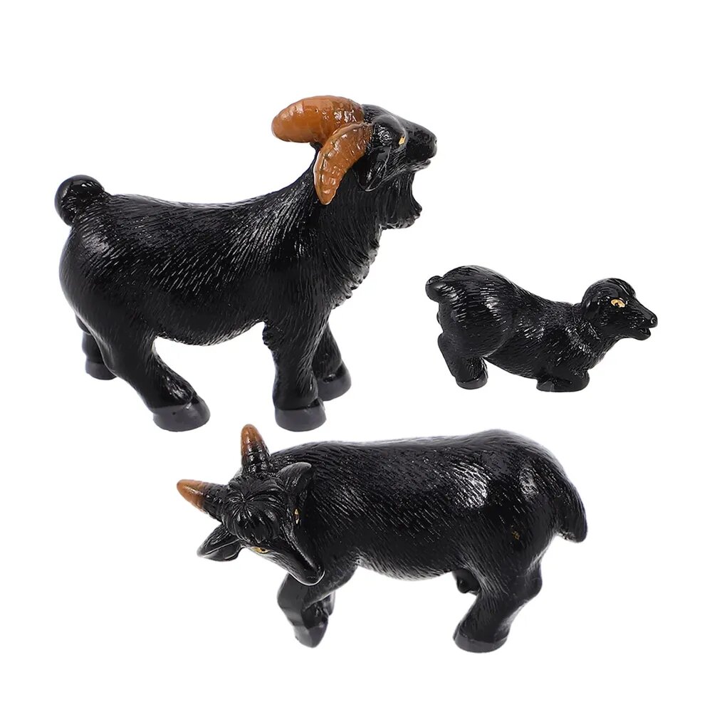 Модель черной козы из смолы в наборе 3 шт