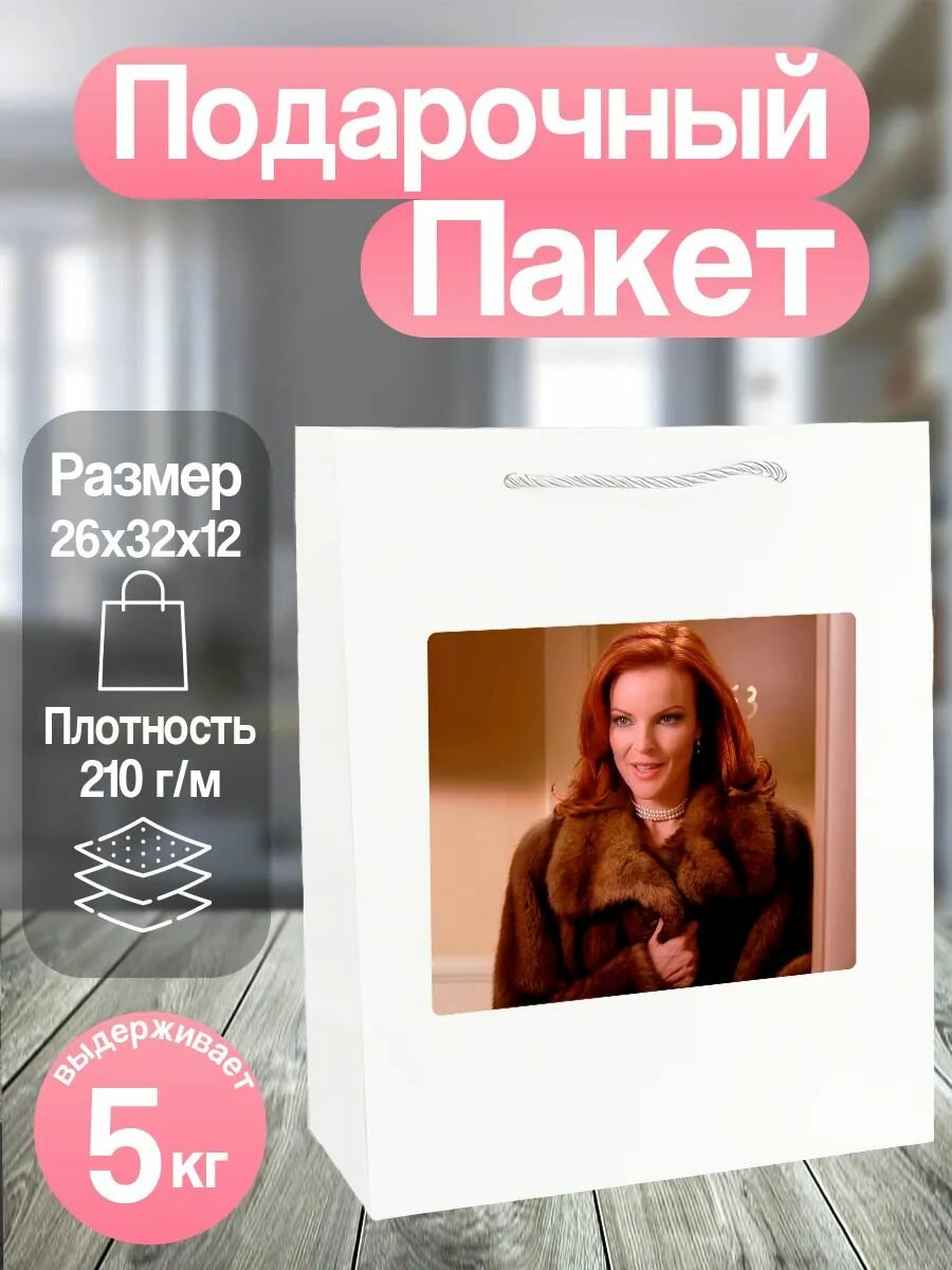Пакет подарочный Отчаянные домохозяйки сериал, упаковка для подарка, 26х31 см