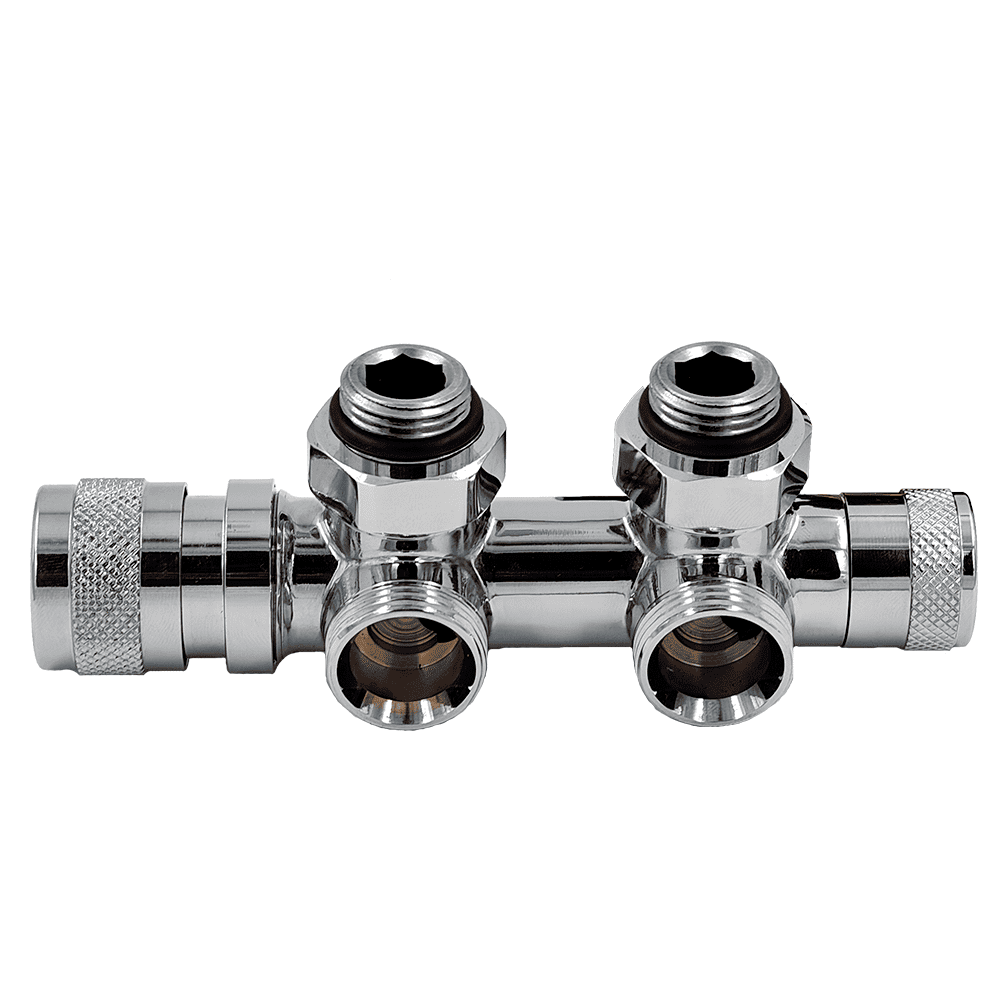 Primoclima Lunar угловой 1/2"х3/4"Е Хромированный, правый узел нижнего подключения