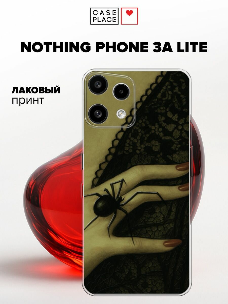 Силиконовый чехол на Nothing Phone 3a Lite / Нофинг Фон 3a Лайт с принтом Черная вдова