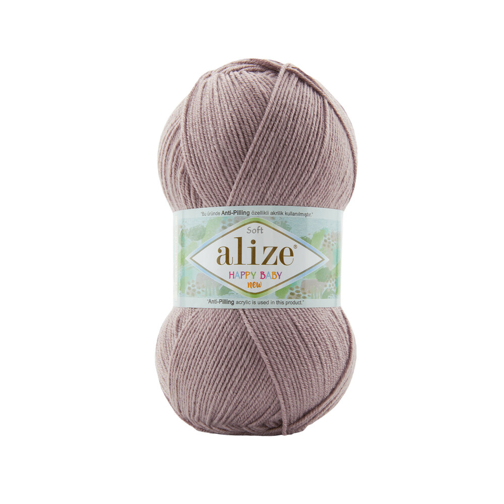 Пряжа для вязания Alize Happy baby new 142 cерая роза 100 гр/320 м 10% бамбук, 90% антипилинг акрил