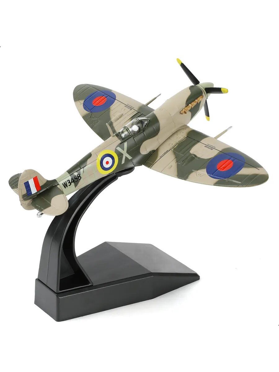 Модель самолета Spitfire 1/72, металл, истребитель ВМВ