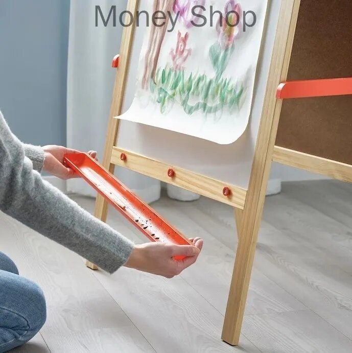 Детский двухсторонний мольберт IKEA Доска-мольберт с магнитной поверхностью для рисования и обучения (белый) — фото 1