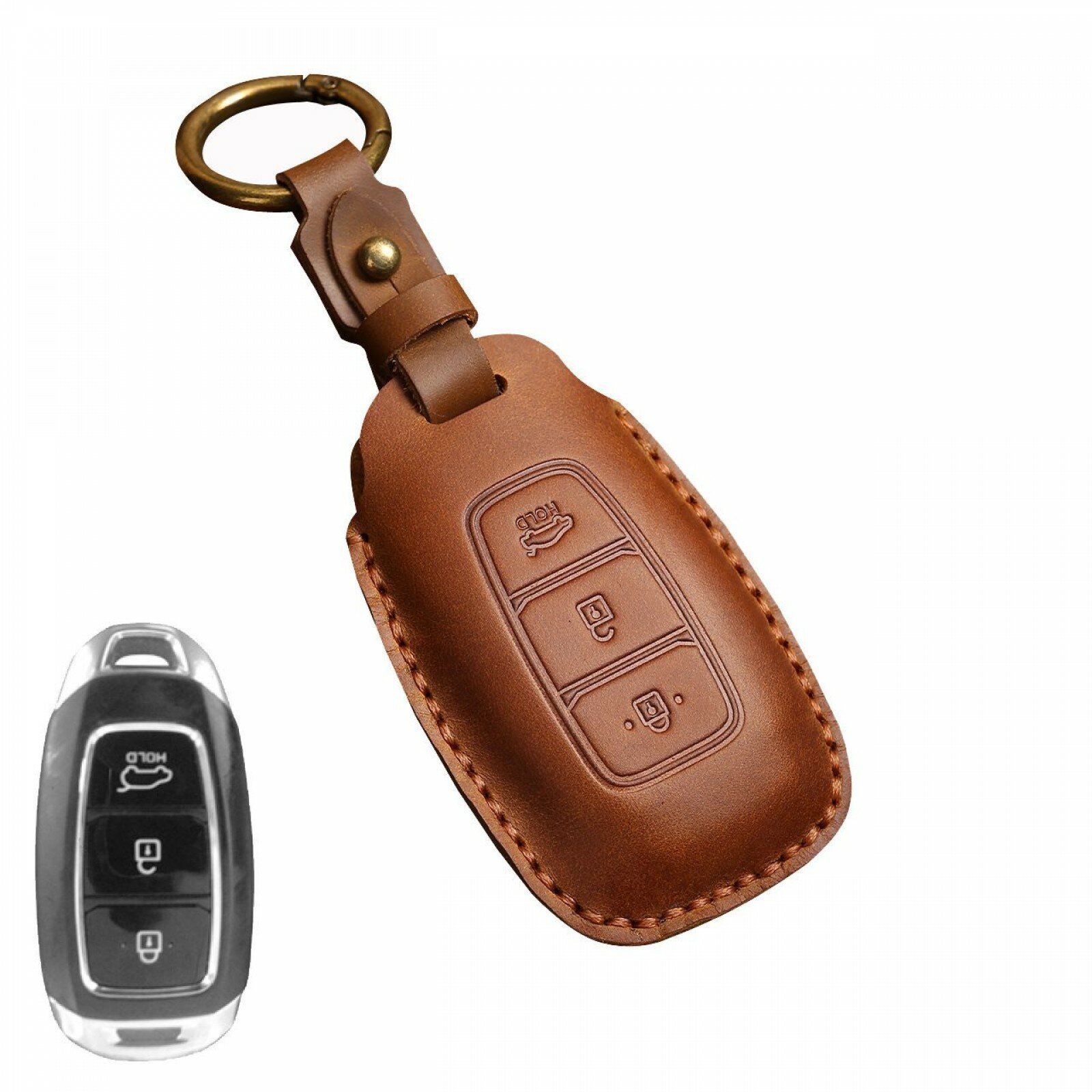 Чехол кожаный MyPads M-269430 для автомобильного ключа Hyundai SantaFe Lafesta Elantra Mistra класса люкс