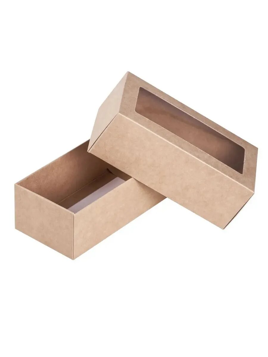 Компактная картонная коробка с окном для продуктов