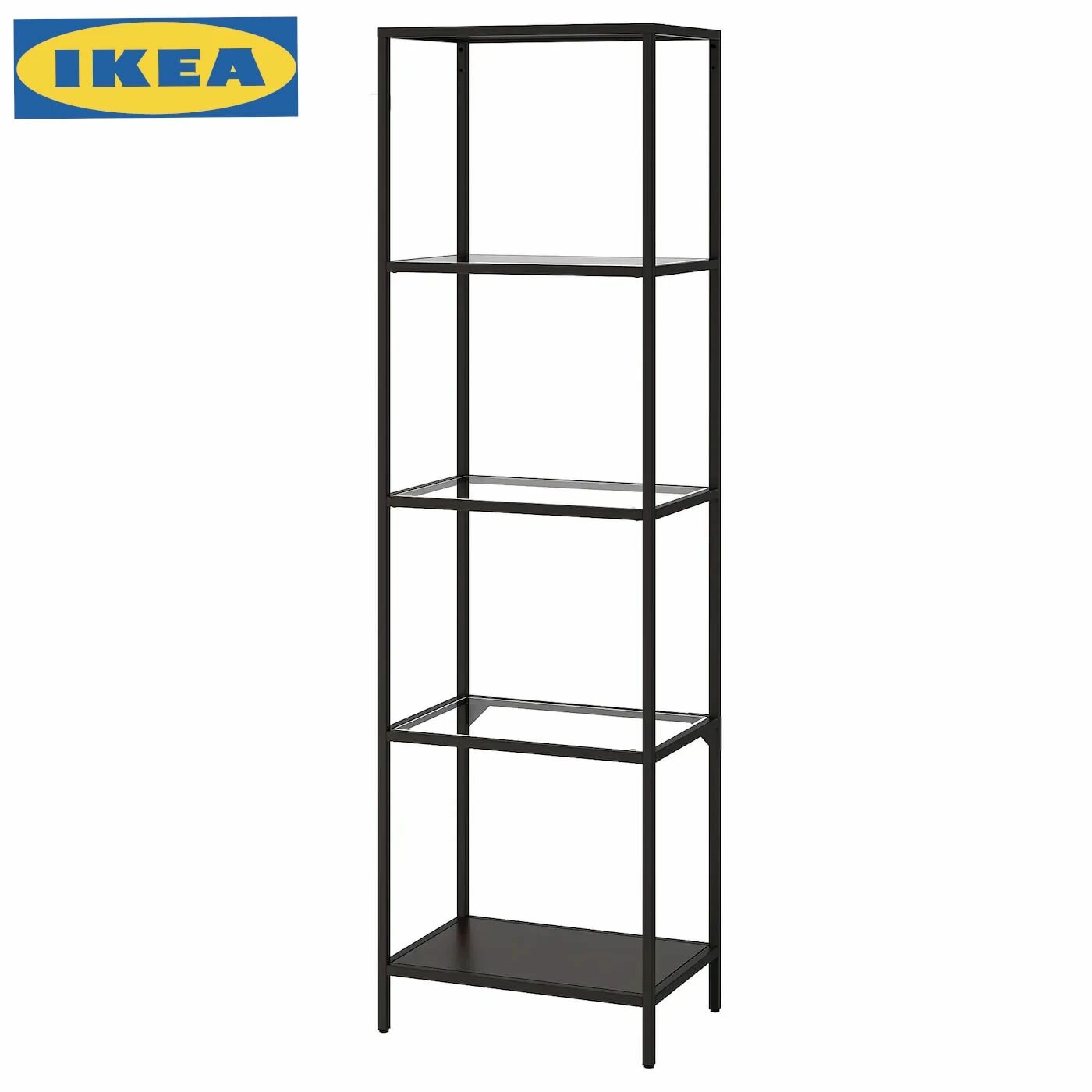 VITTSJO стеллаж, металл/стекло