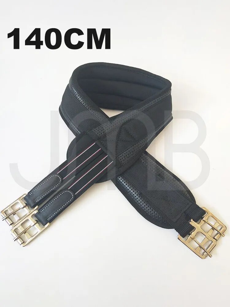 Подпруга для лошади 140CM черная из натуральной кожи для верховой езды