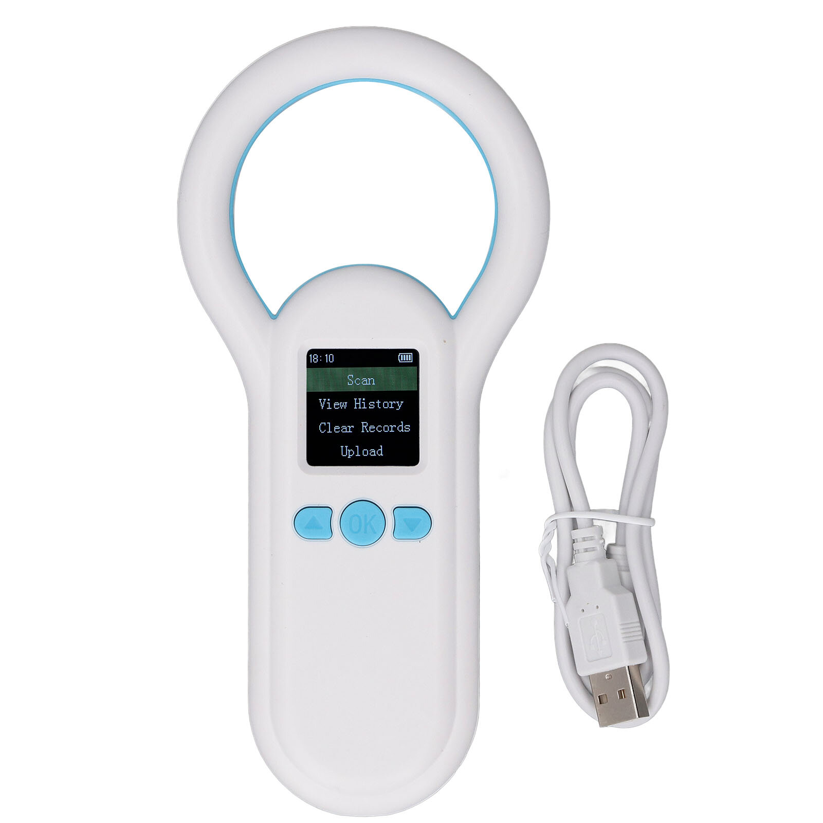 Сканер микрочипов для животных, 134,2 кГц, 1,44-дюймовый TFT-экран, USB 2.0, Bluetooth 5.0, считыватель идентификационных чипов для домашних животных.