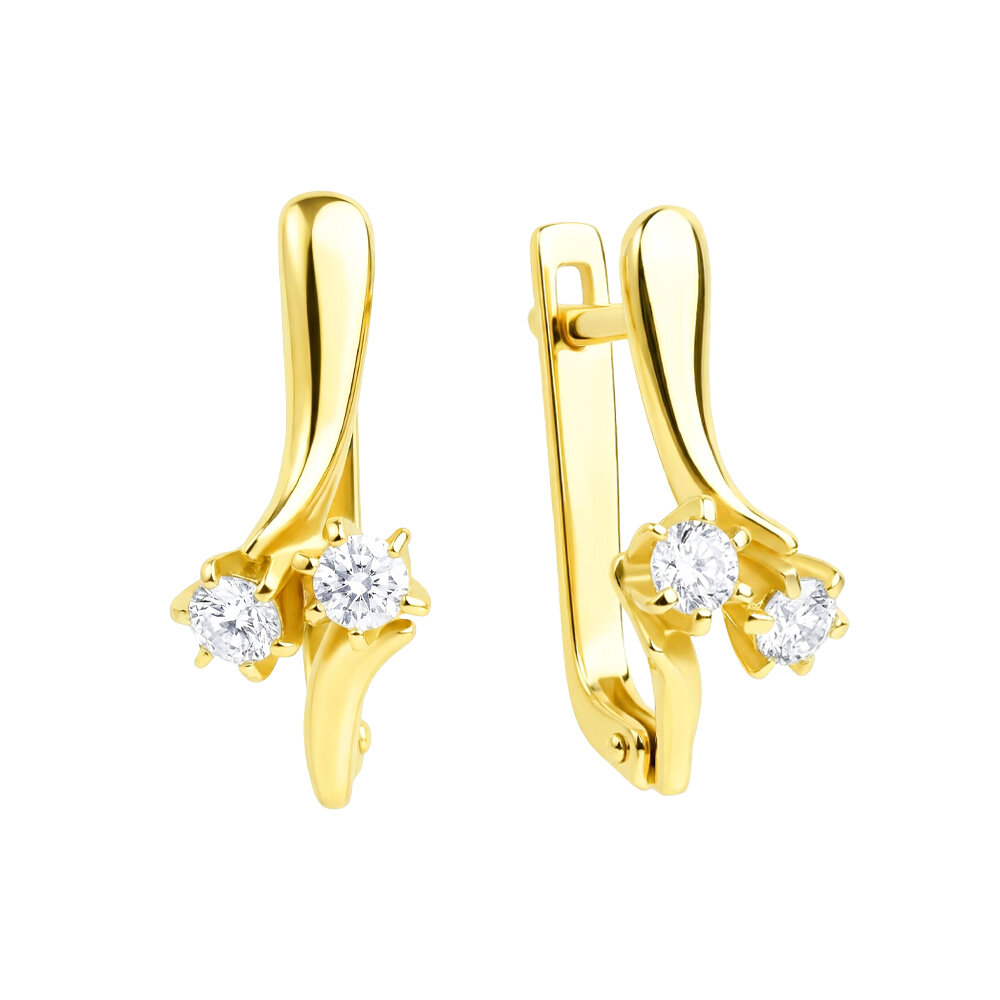 Серьги GUDDA, комбинированное золото, 500 проба