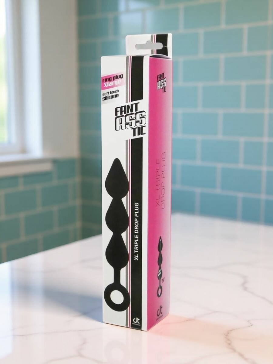 Черный анальный стимулятор XL Triple Drop Plug Black - 26 см.