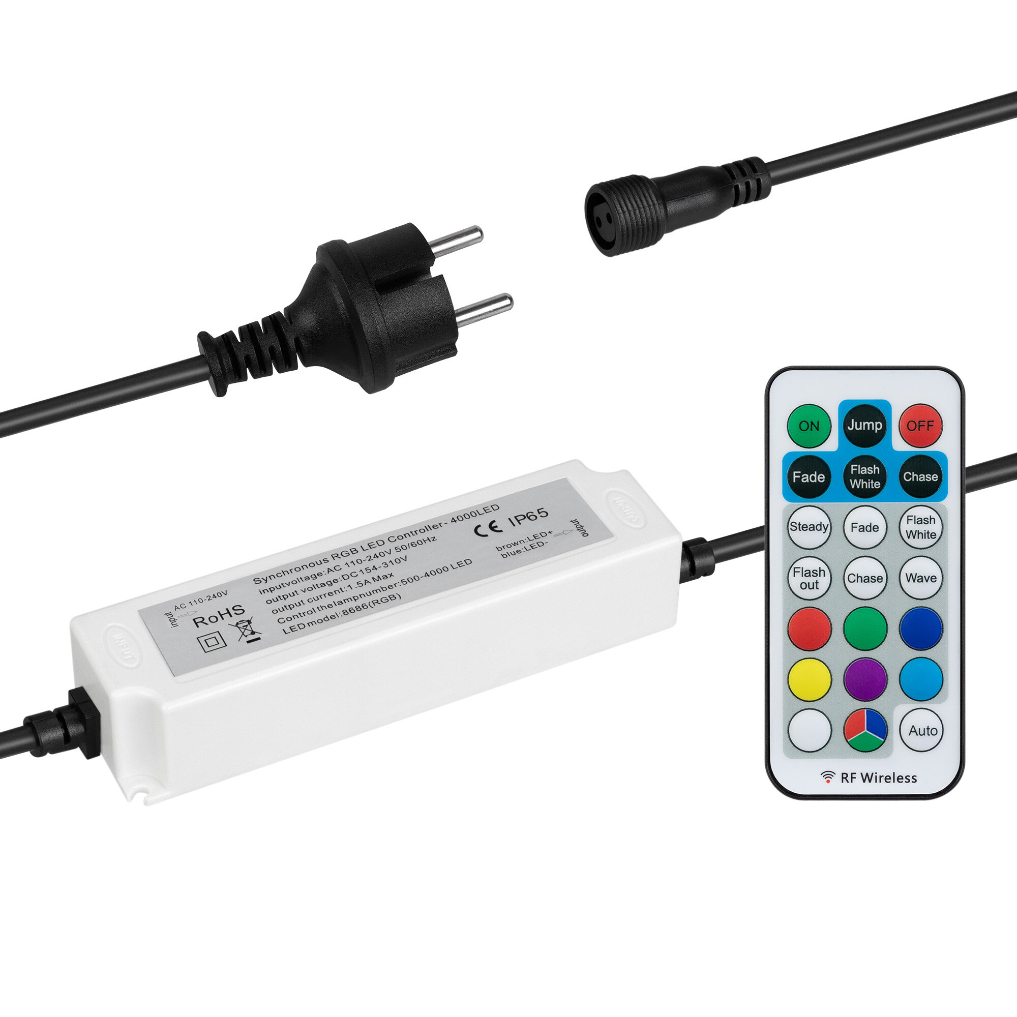 Контроллер ARD-CLASSIC-SYNC-RGB-4000LED Black (230V, 370W, RF ПДУ) (Ardecoled, Закрытый) 031214