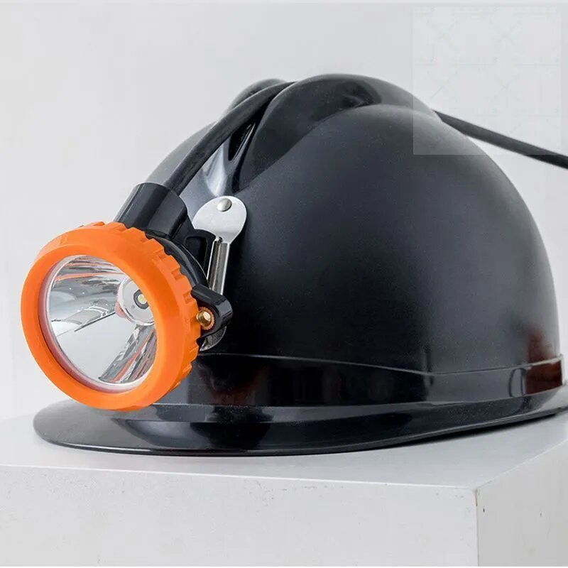 Фонарь-прожектор для шахтеров, со встроенным аккумулятором и влагозащитой, светодиодный, черный/оранжевый
