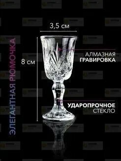 Набор рюмок для водки, коньяка и ликёра 12 шт. 20 мл, прозрачные — фото 1