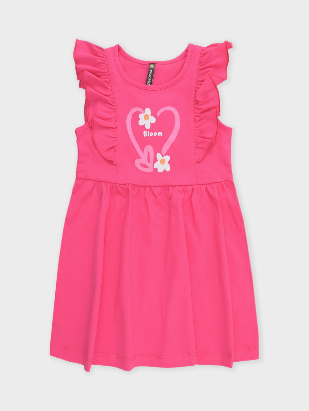 Платье хлопковое с принтом для девочки, комплект