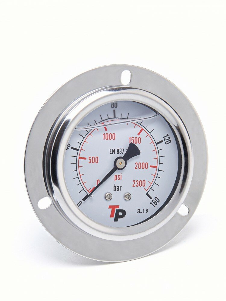 Манометр гидравлический виброустойчивый фланцевый D63 мм 0-160 bar 1/4BSP TP