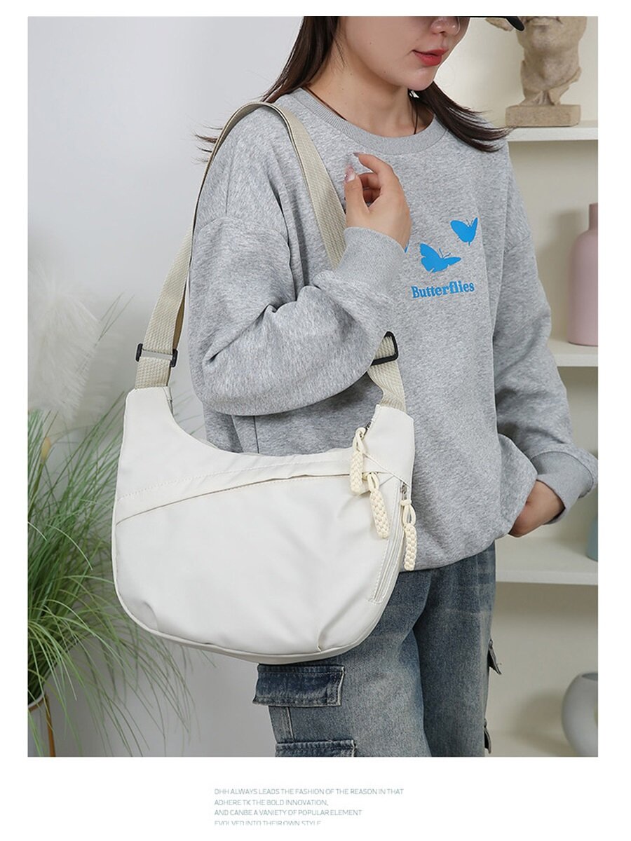 Универсальные холщовые сумки через плечо в корейском упрощенном стиле, сумка через плечо большой емкости, однотонная легкая сумка-клецка для женщин