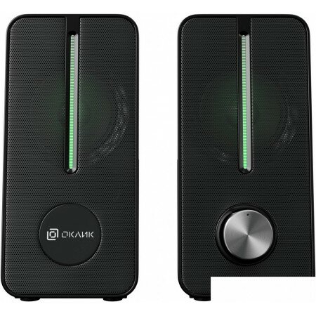 Акустика Оклик OK-120U, настольная, 2.0, мощность (RMS) 6 Вт, 300-20000 Гц, пластик, подсветка