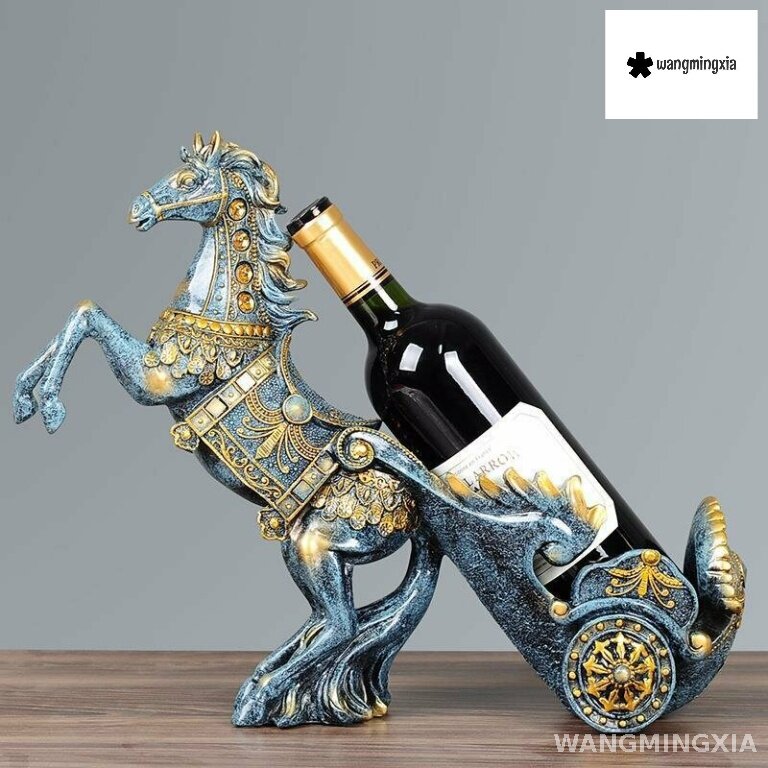 Эксклюзивное украшение для домашнего интерьера в стиле голубое золото Вин на лошад