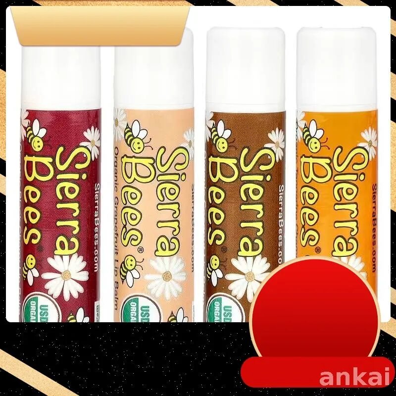 Sierra Bees Набор органических бальзамов для губ с ароматом граната, 4 шт