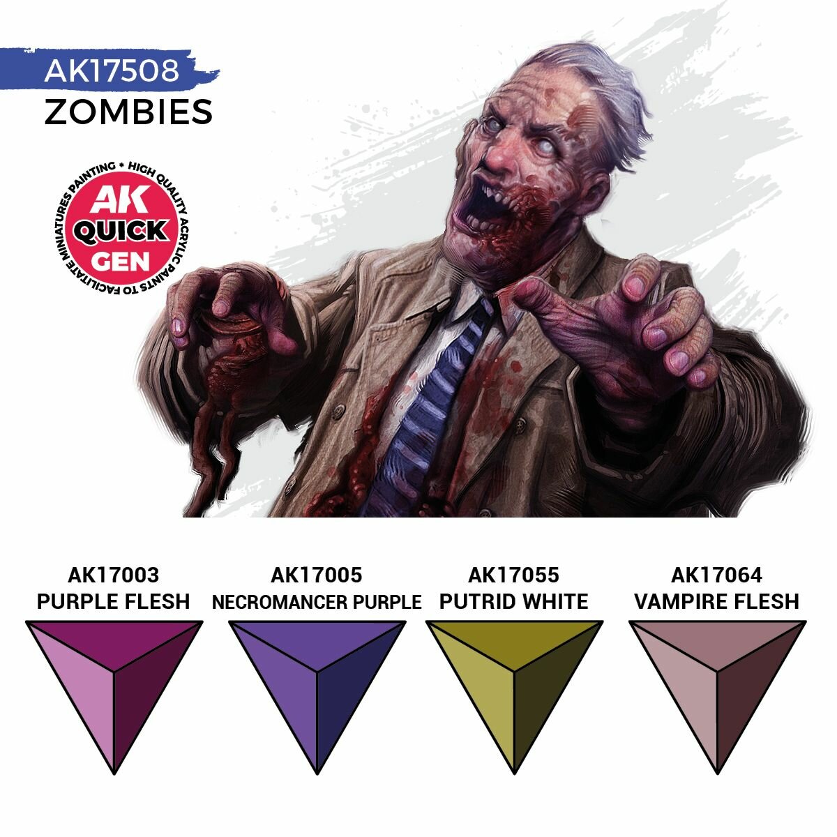 Набор акриловых красок AK Interactive - QUICK GEN Set - Zombies — фото 1